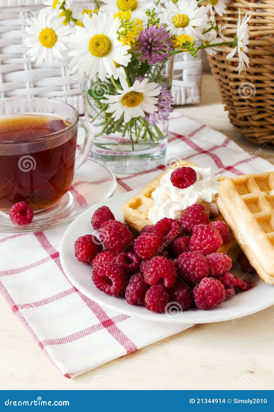 Breakfast with a raspberry stock photo. Image of aroma - 21344914