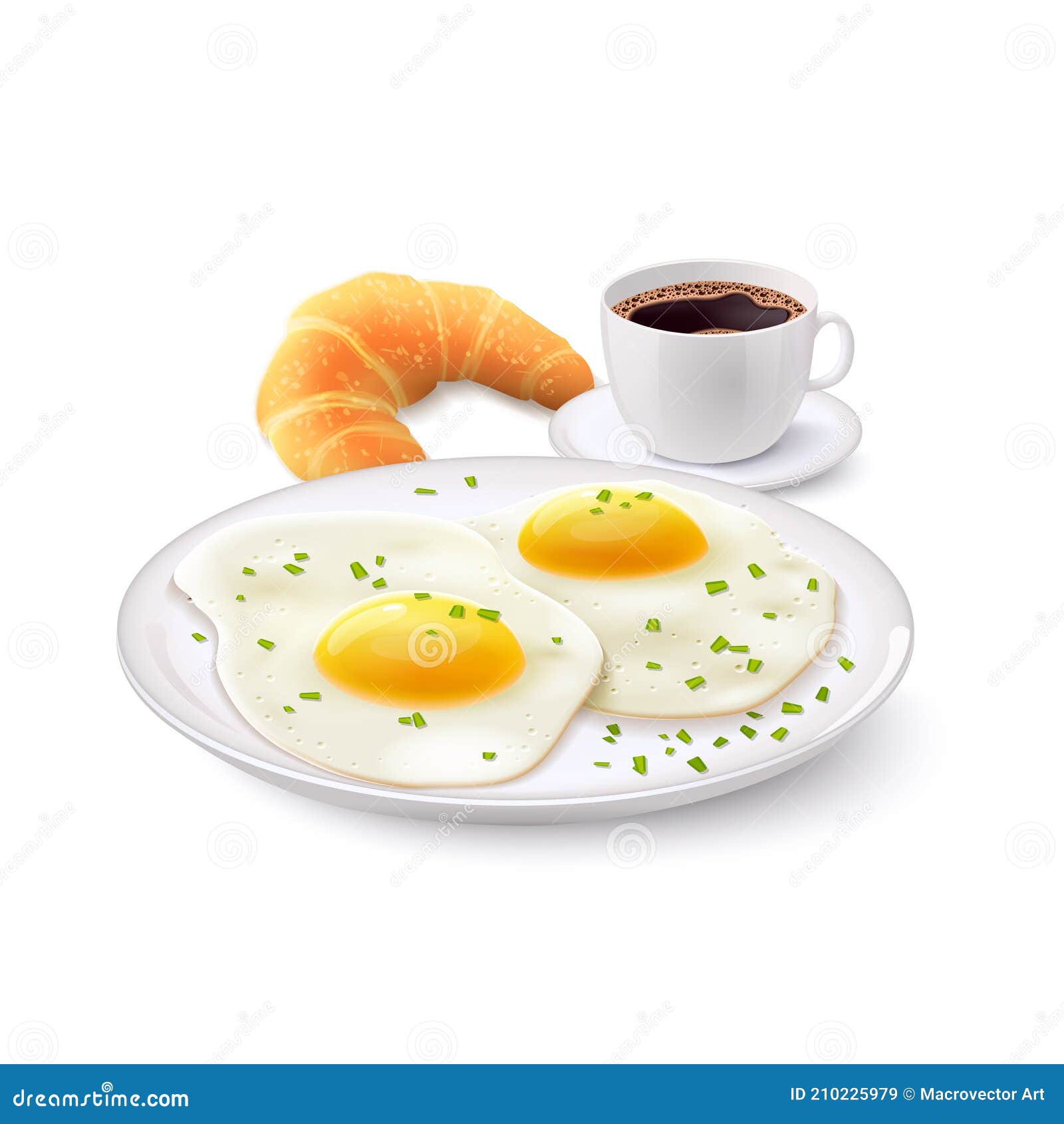 Breakfast Realistic Set stock vector. Illustration of decorative ...