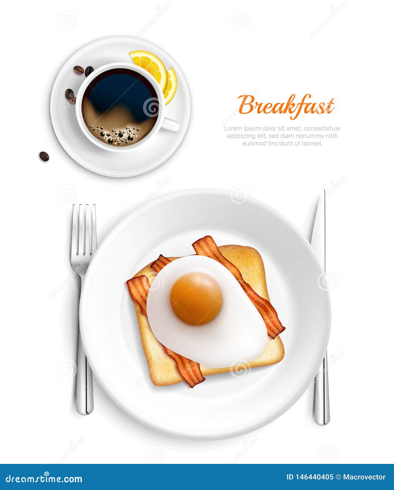 Breakfast Realistic Top View Composition Stock Vector - Illustration of ...