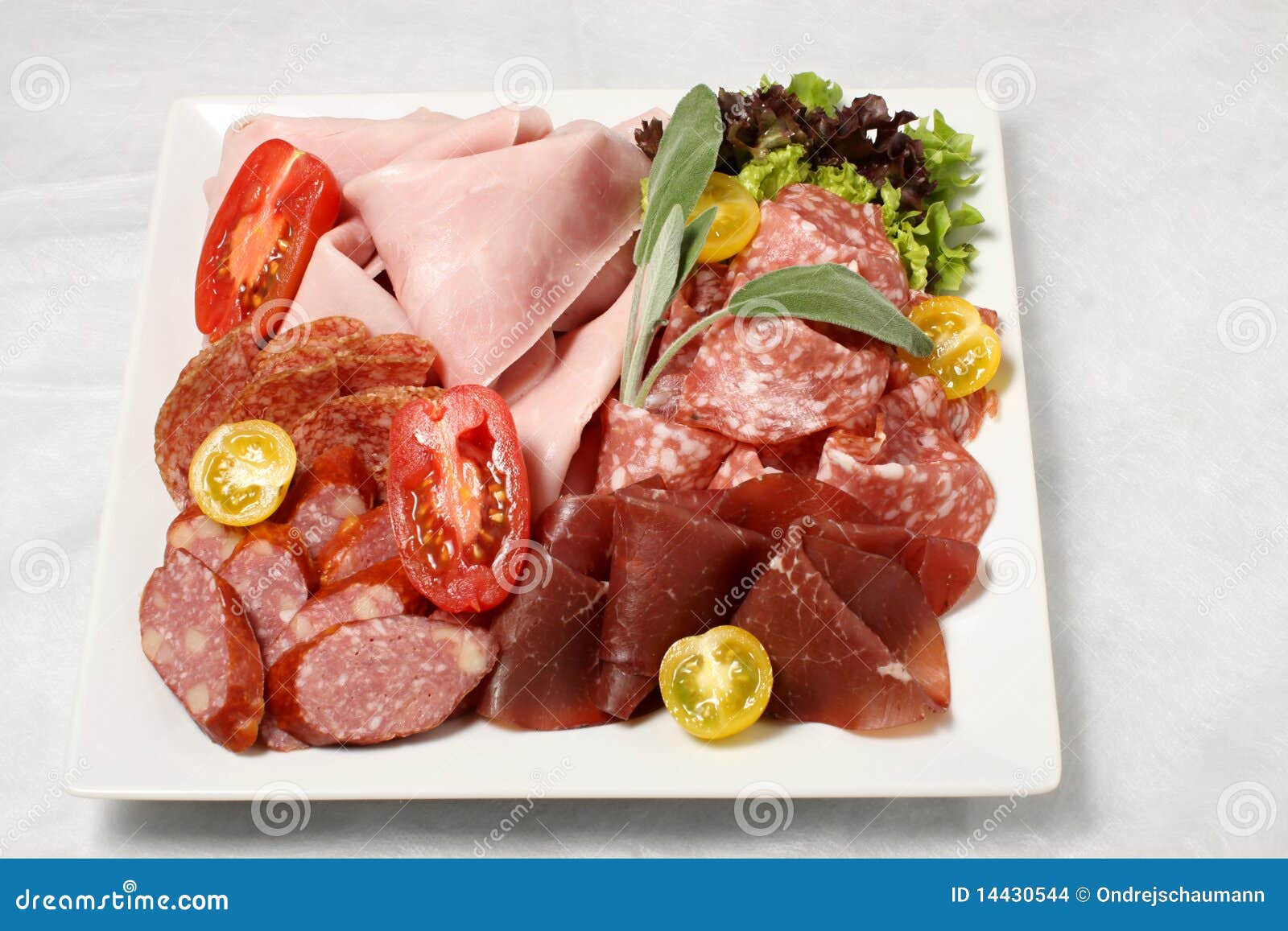 Breakfast Salami and Ham Selection Stock Photo - Image of flesh ...