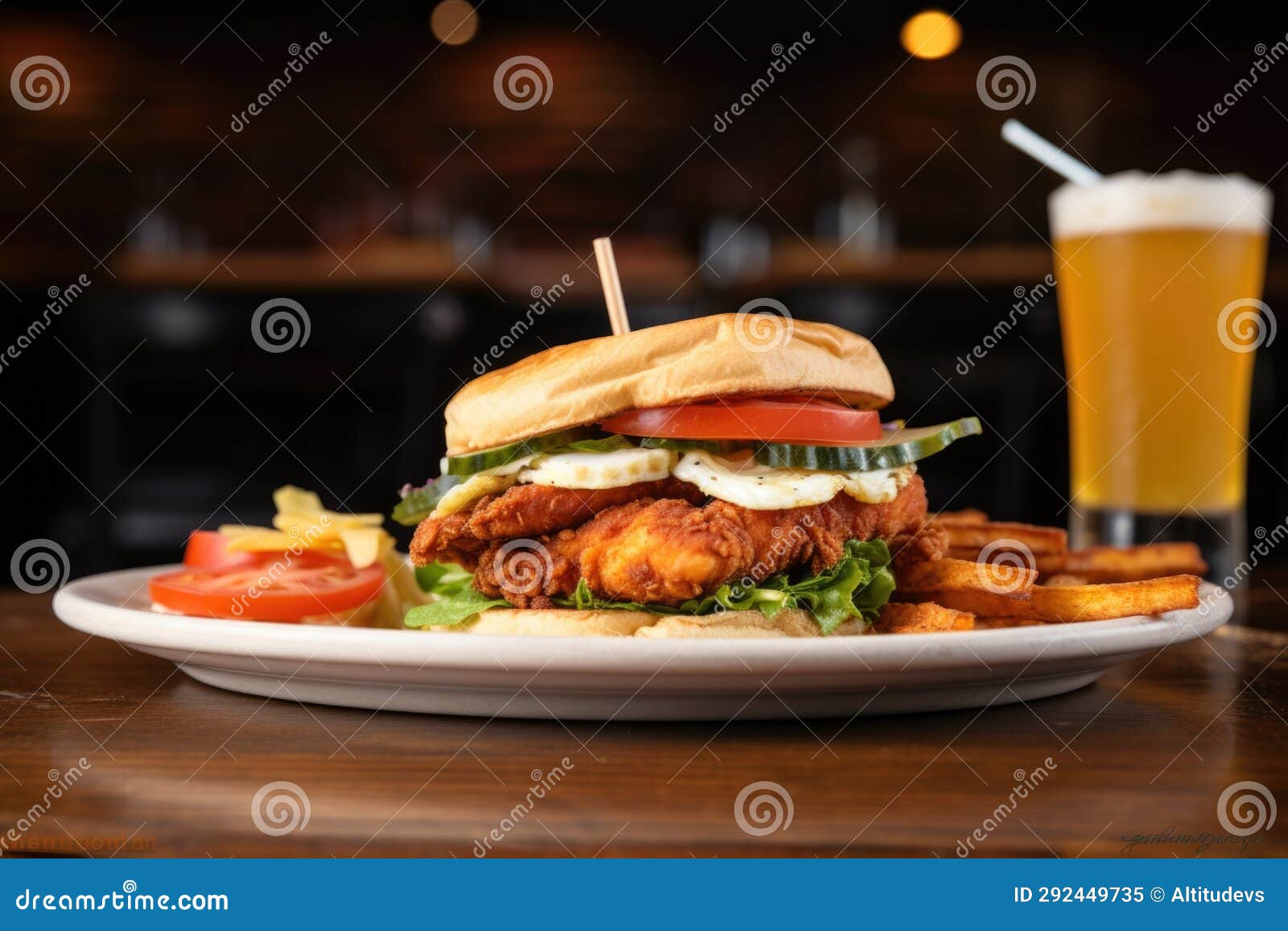 A Breakfast Sandwich with Fried Chicken and Waffles Stock Image - Image ...