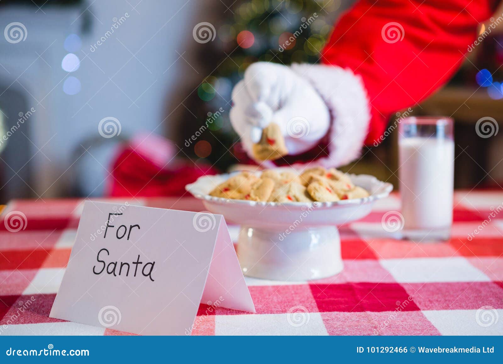 Breakfast for Santa Kept on Table Stock Photo - Image of breakfast ...