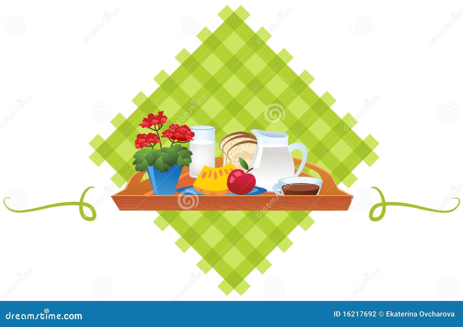 Breakfast served on a tray stock illustration. Illustration of coffee ...