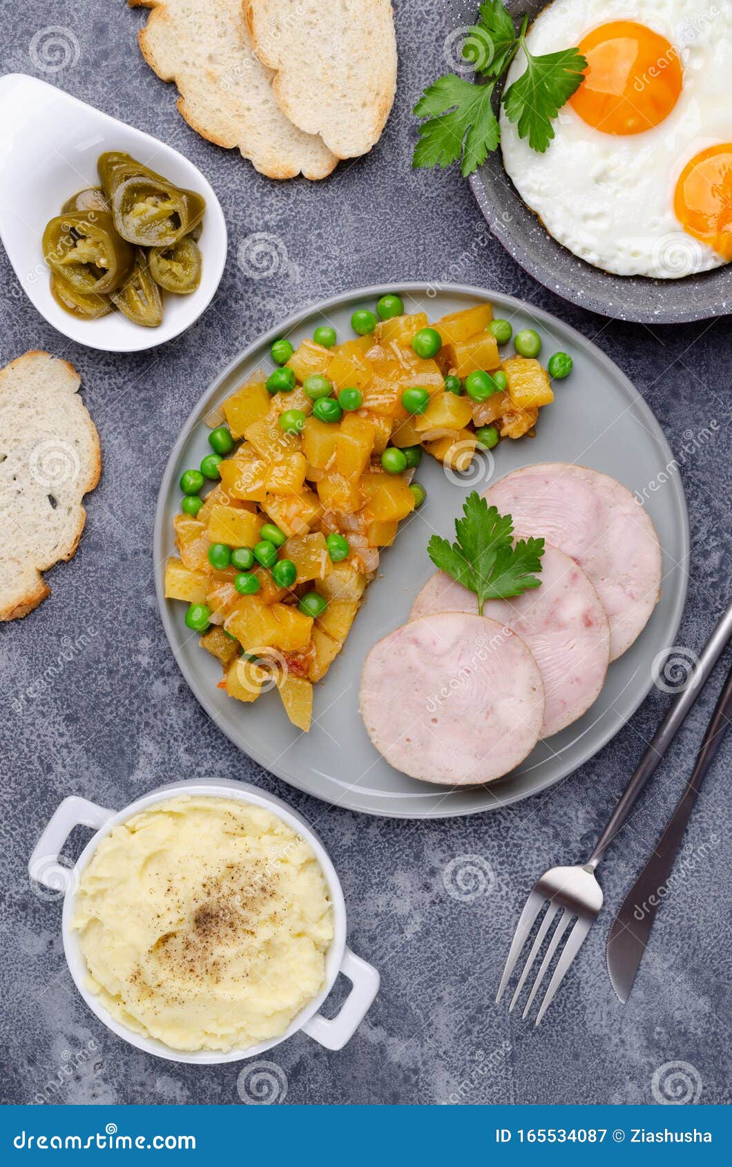 Breakfast serving concept stock image. Image of cooked - 165534087
