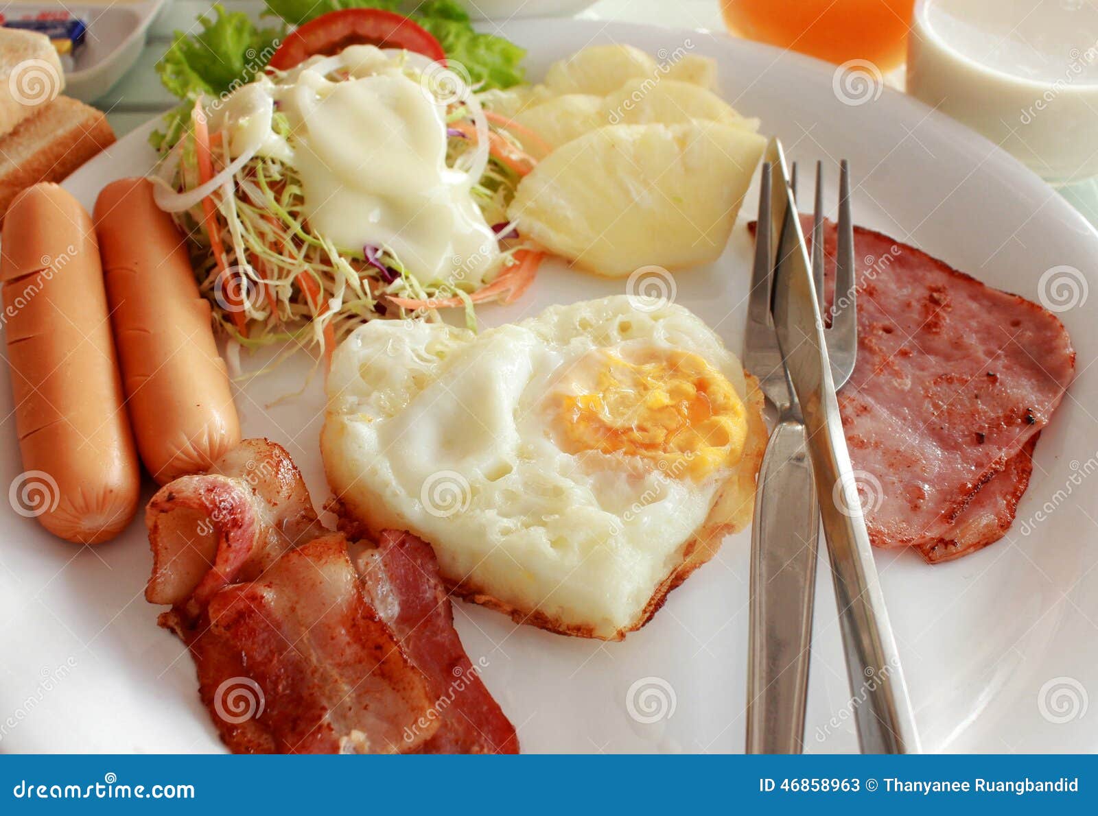 Breakfast set menu stock image. Image of meal, breakfast - 46858963