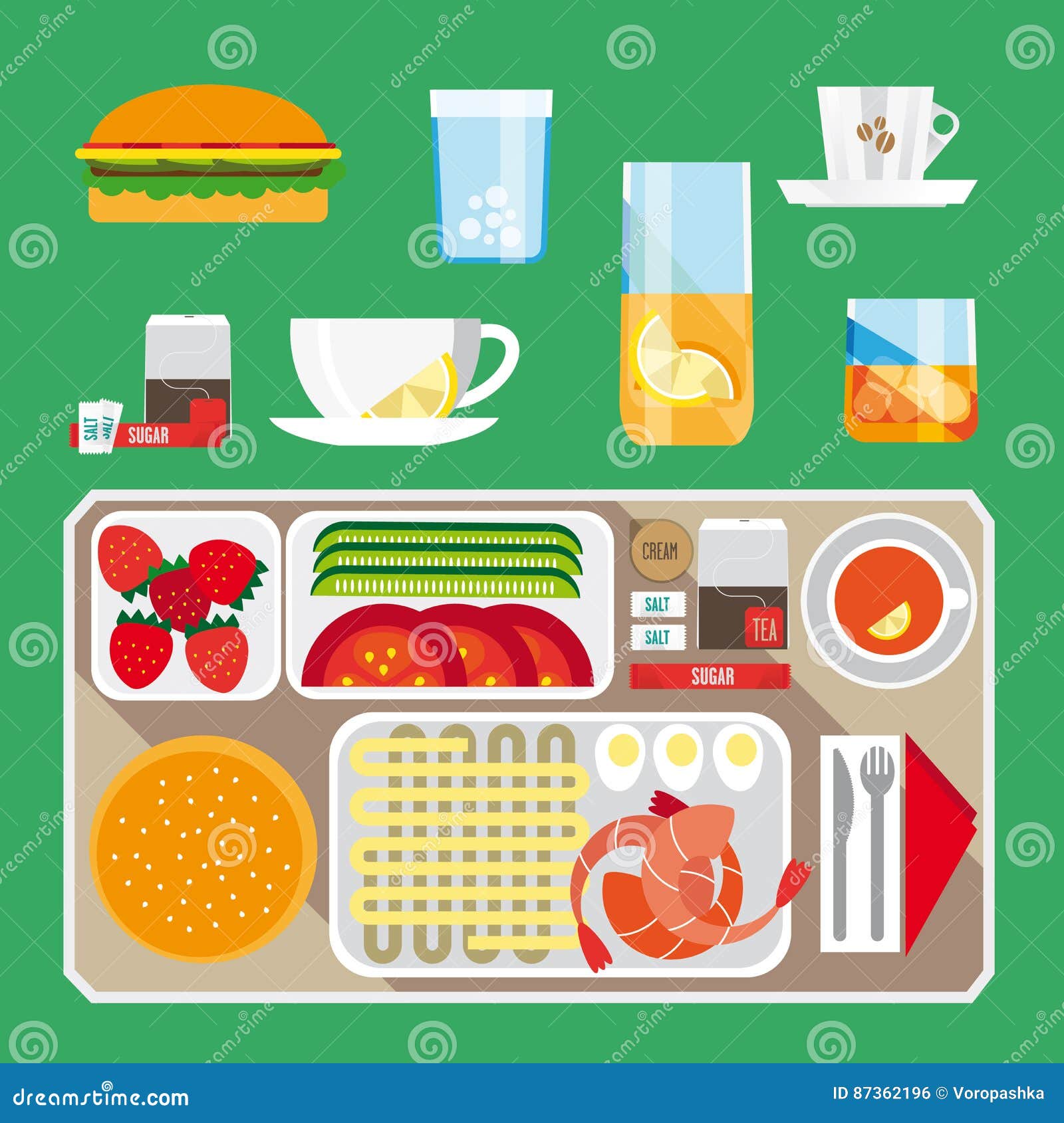 Breakfast set stock vector. Illustration of isolated - 87362196
