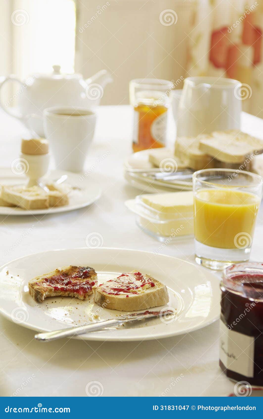 Breakfast Set on Table stock image. Image of kitchen - 31831047