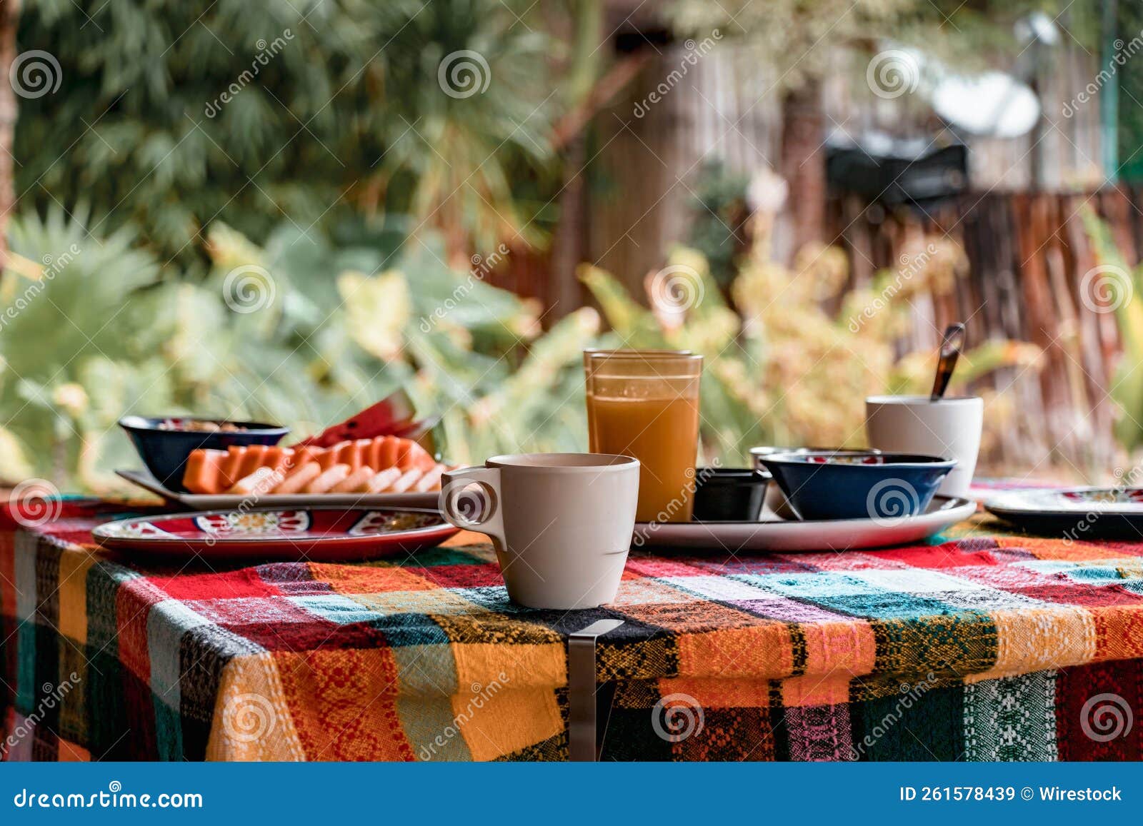 Breakfast Set Up at a Jungle Accommodation Stock Image - Image of ...