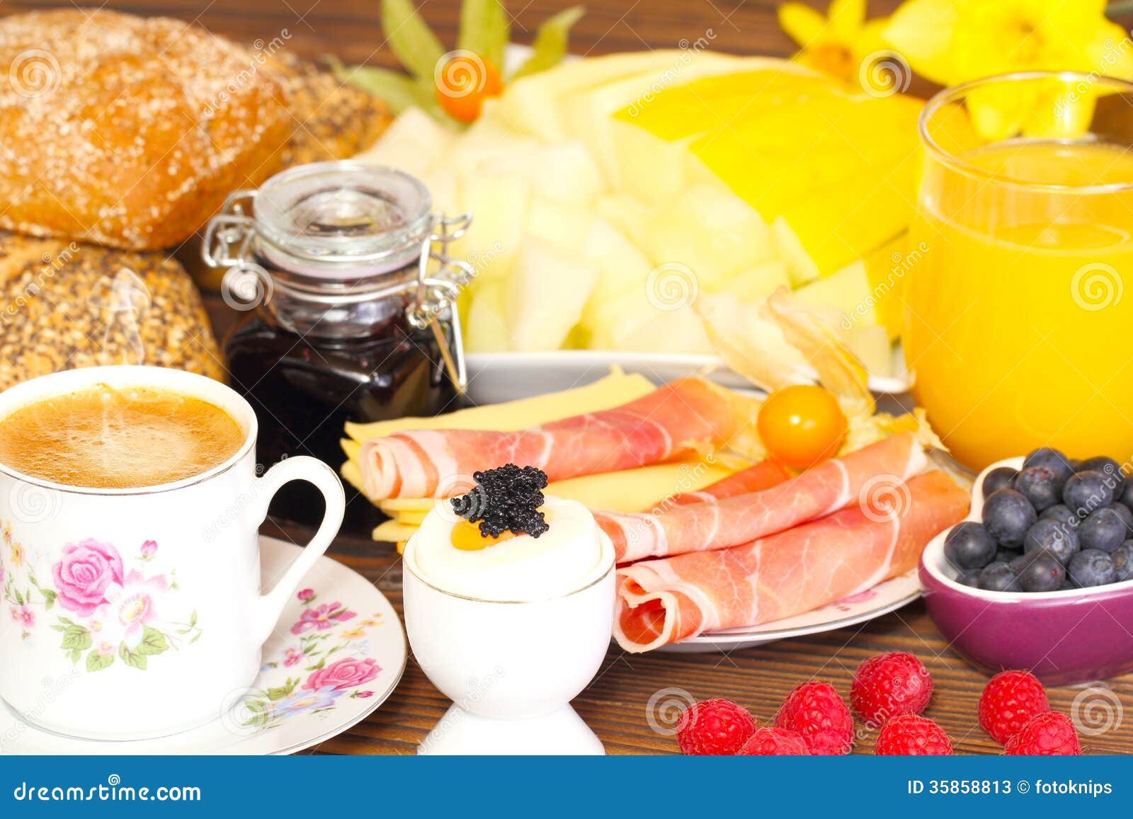 Breakfast Setting, Breakfast Table Stock Image - Image of berries ...