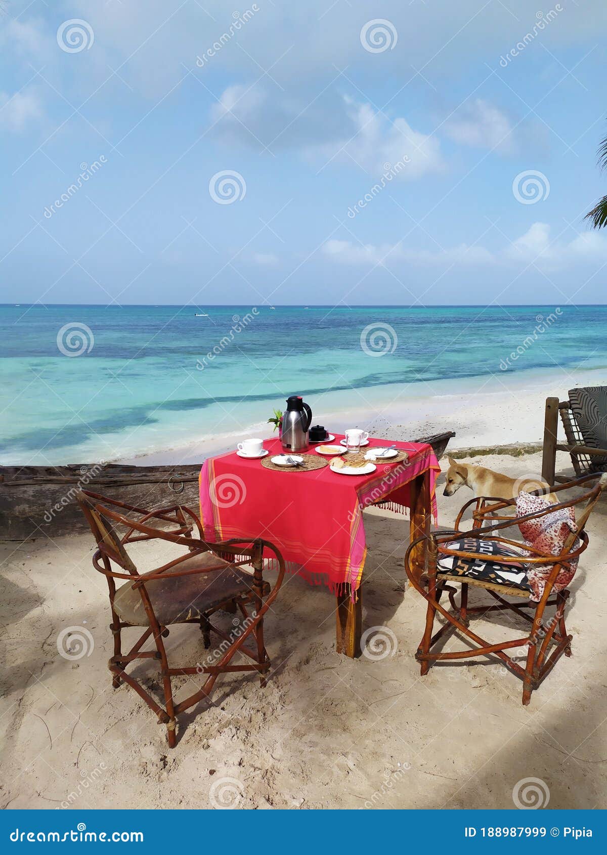 Breakfast Setup by the Beach Stock Image - Image of honeymoon, seaview ...