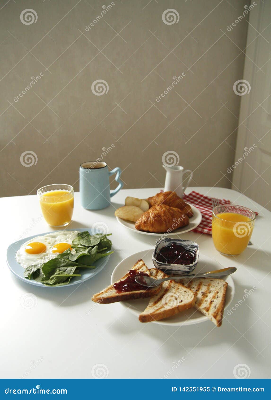 Breakfast. Side View. Light Background Stock Image - Image of ...