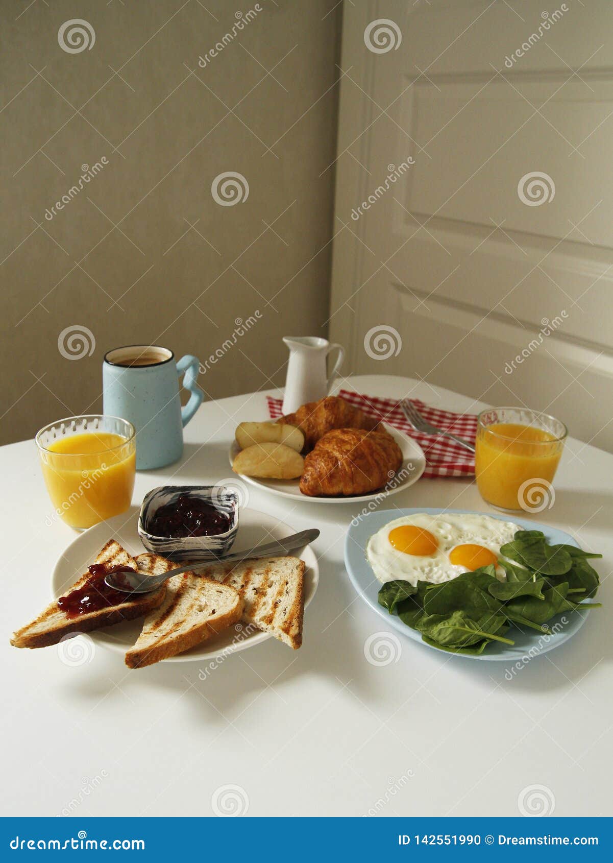 Breakfast. Side View. Morning Routine Stock Photo - Image of brunch ...
