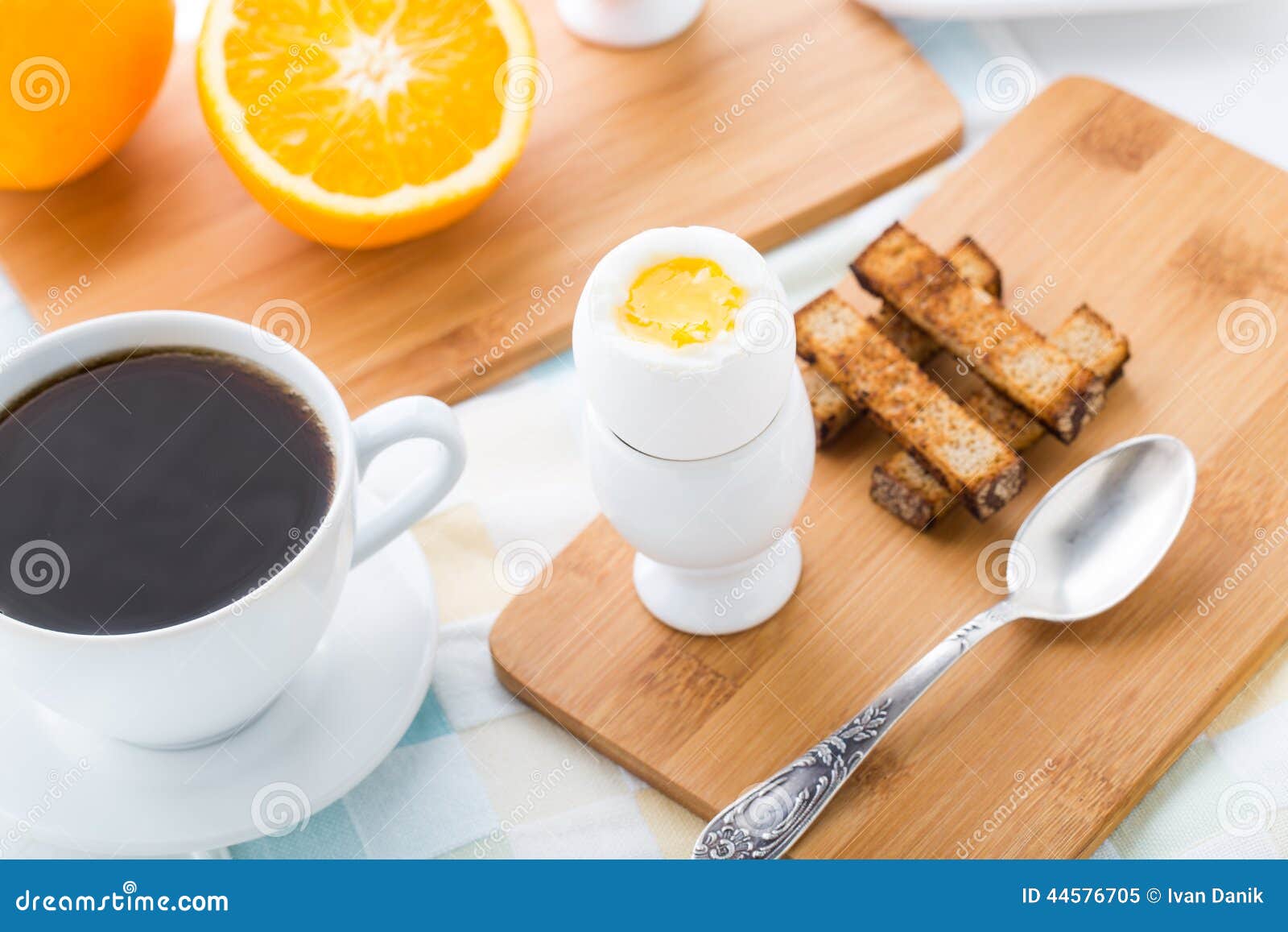 Breakfast with Soft Boiled Eggs and Toast Soldiers Stock Image - Image ...