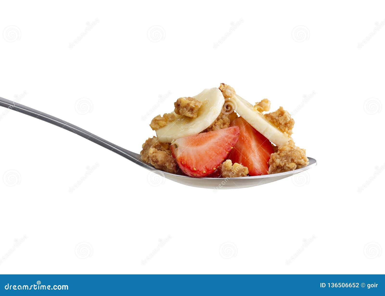 Breakfast spoon on white stock photo. Image of detox - 136506652