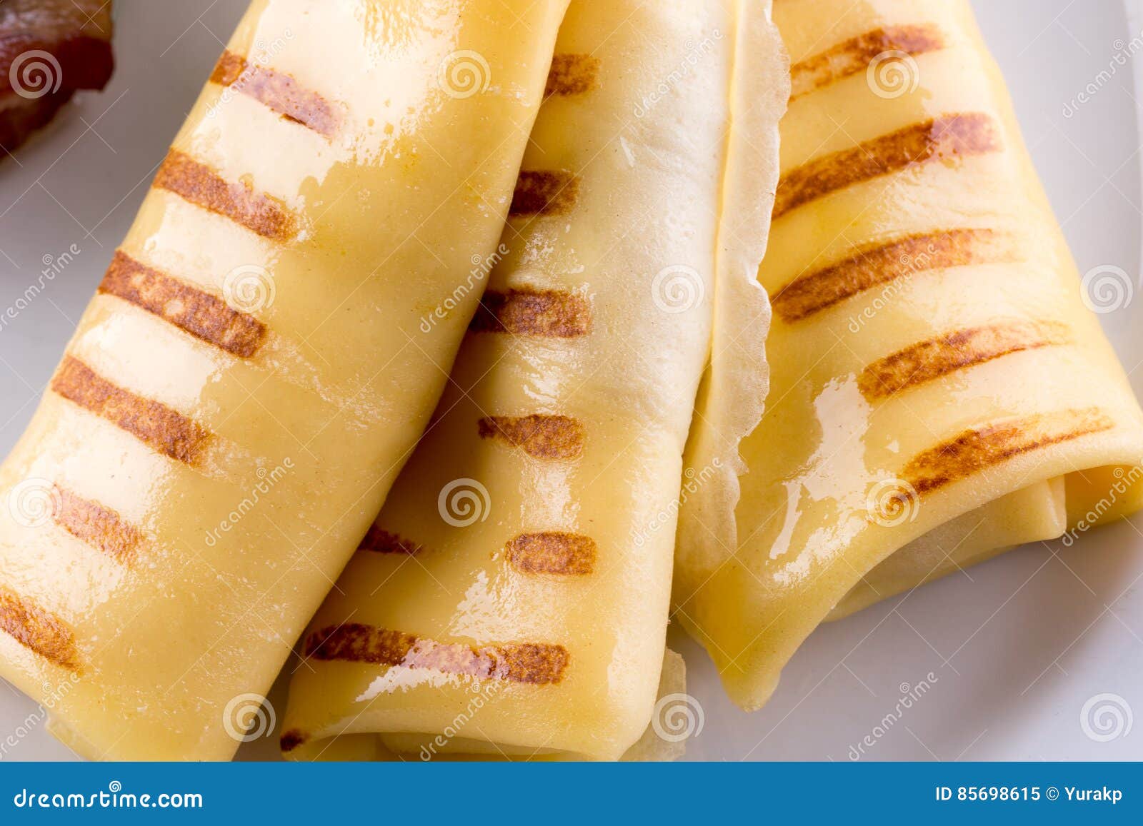 Breakfast with Spring Rolls on Plate Stock Image - Image of bread, thai ...