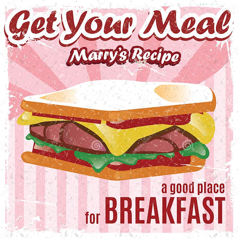 Breakfast Store Sign. Vector Illustration Decorative Design Stock ...