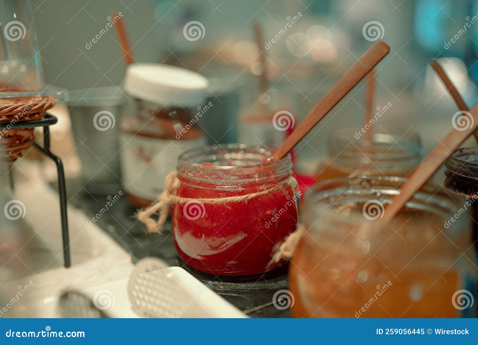 Breakfast Strawberry Jam and Bread Set Stock Image - Image of dessert ...