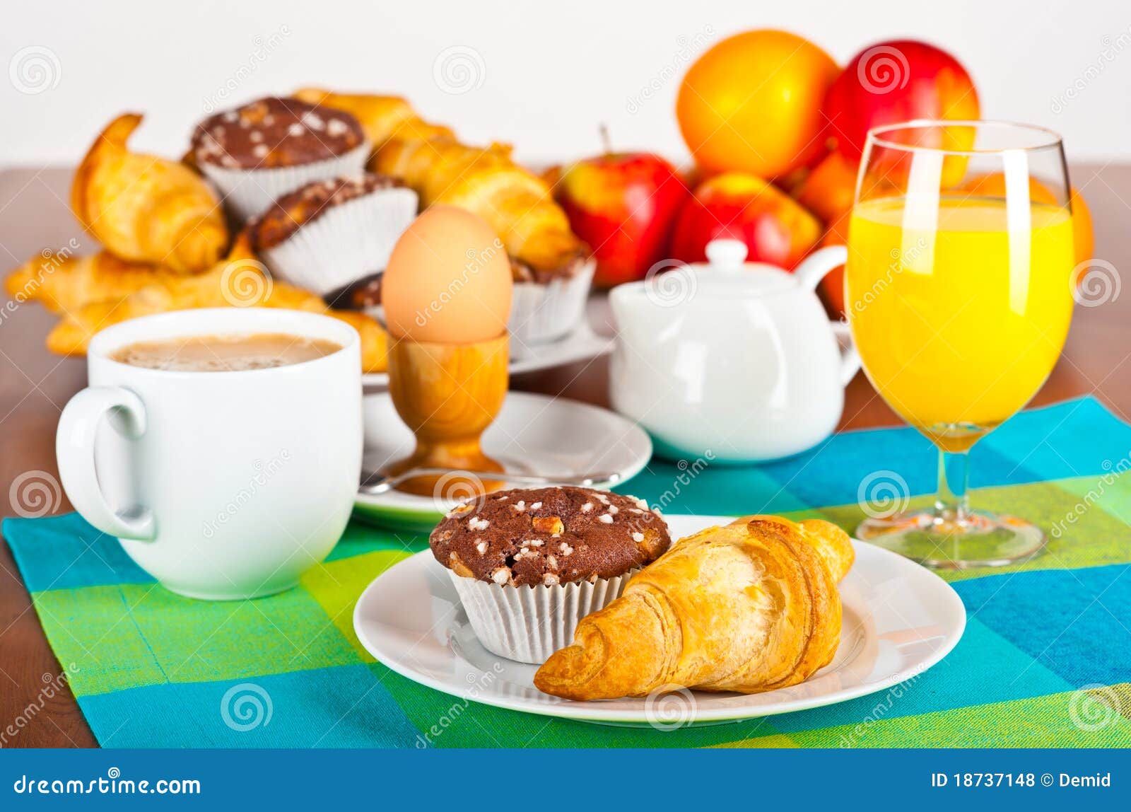 Breakfast table stock photo. Image of dish, continental - 18737148