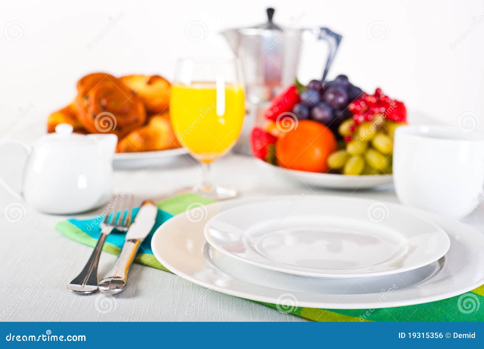 Breakfast table stock photo. Image of goblet, lunch, utensil - 19315356