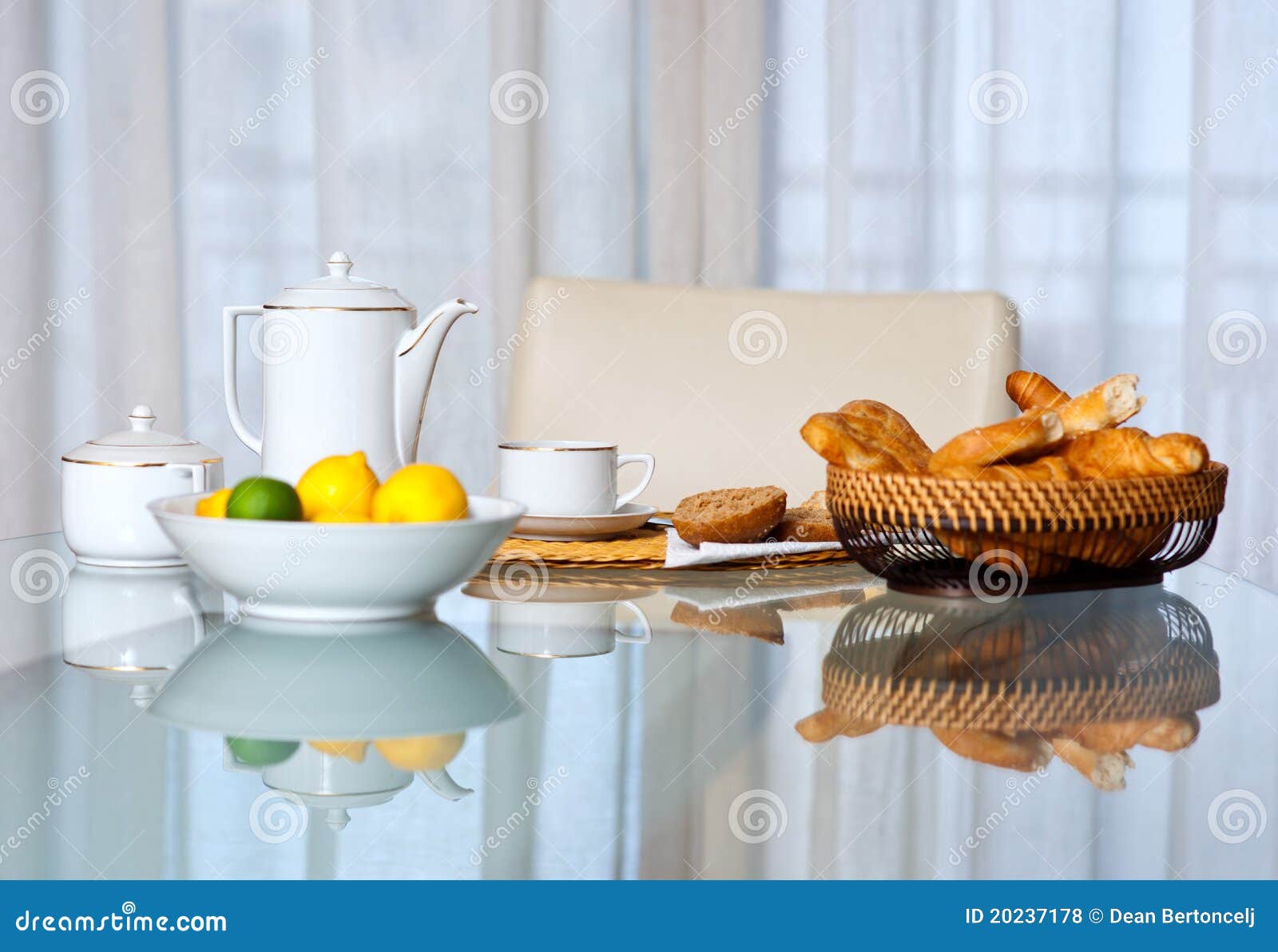 Breakfast table stock photo. Image of refreshment, basket - 20237178