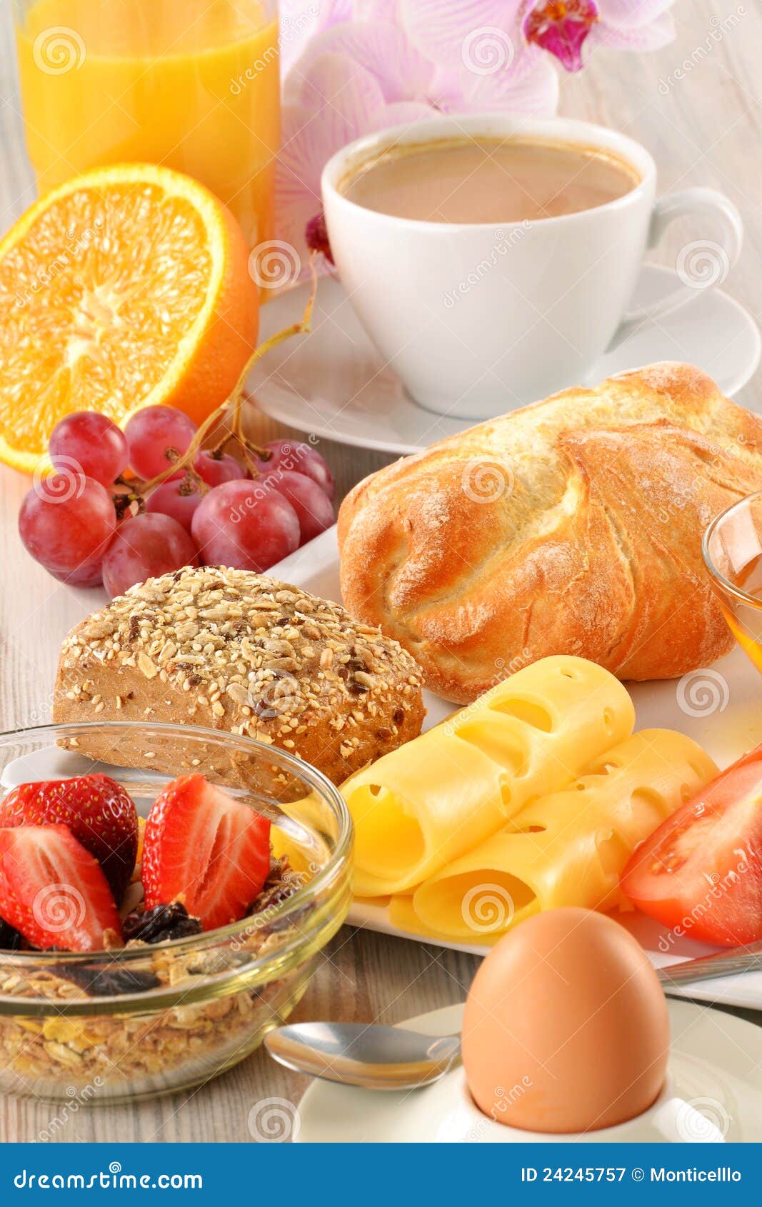 Breakfast on the table stock image. Image of coffee, drink - 24245757