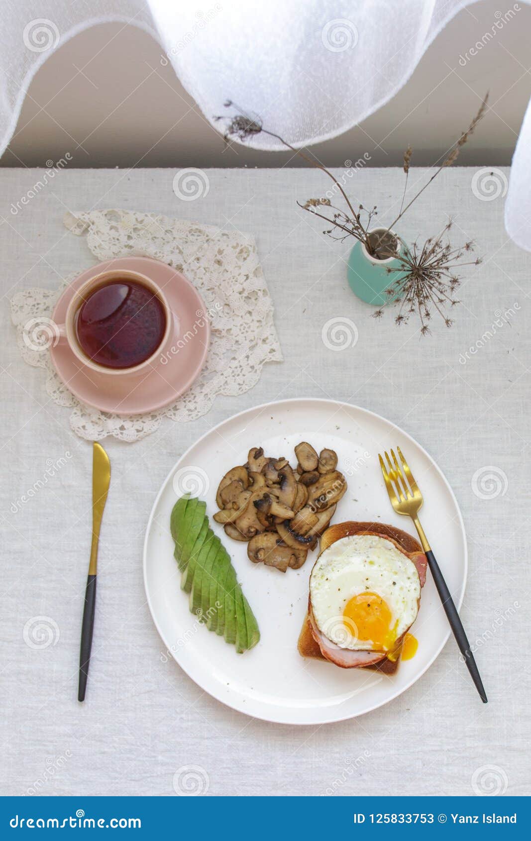 Breakfast on the table stock image. Image of table, high - 125833753