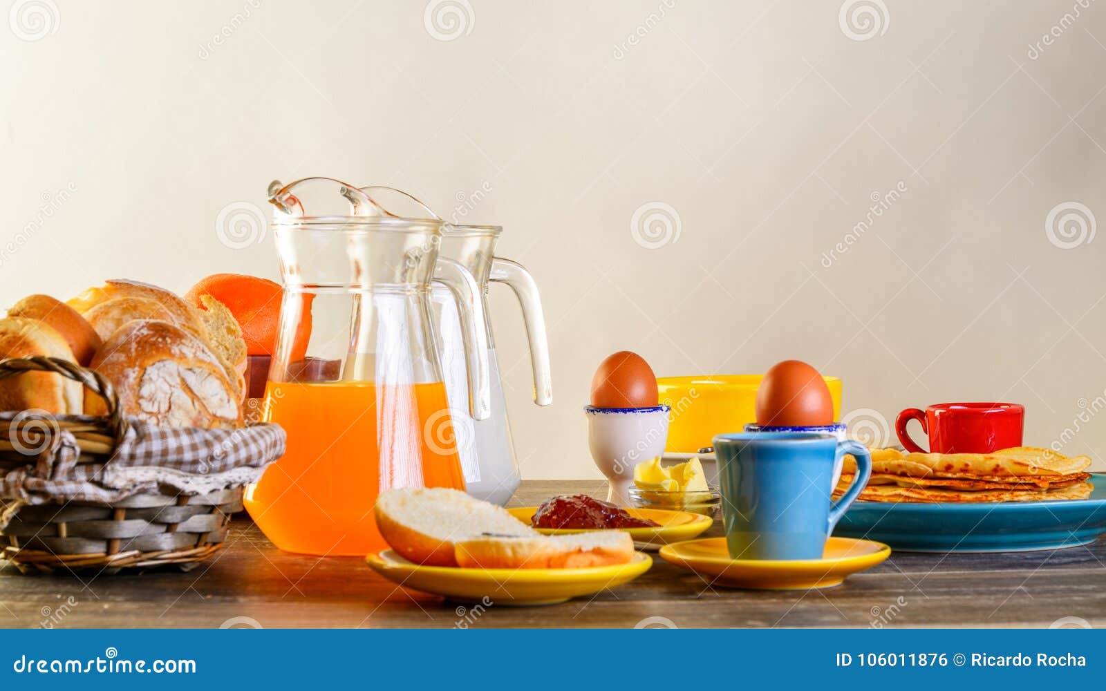 Breakfast table full set stock photo. Image of food - 106011876