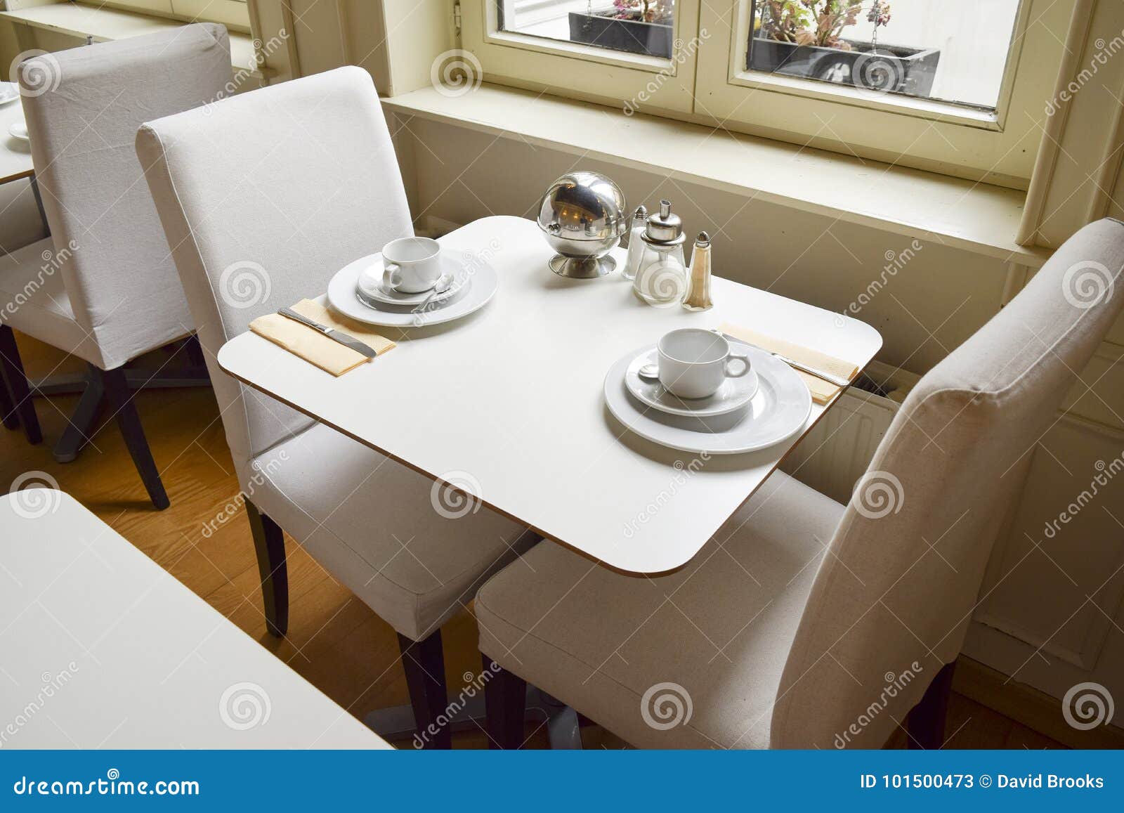 Breakfast Table Setting and Ready To Eat Stock Image - Image of elegant ...