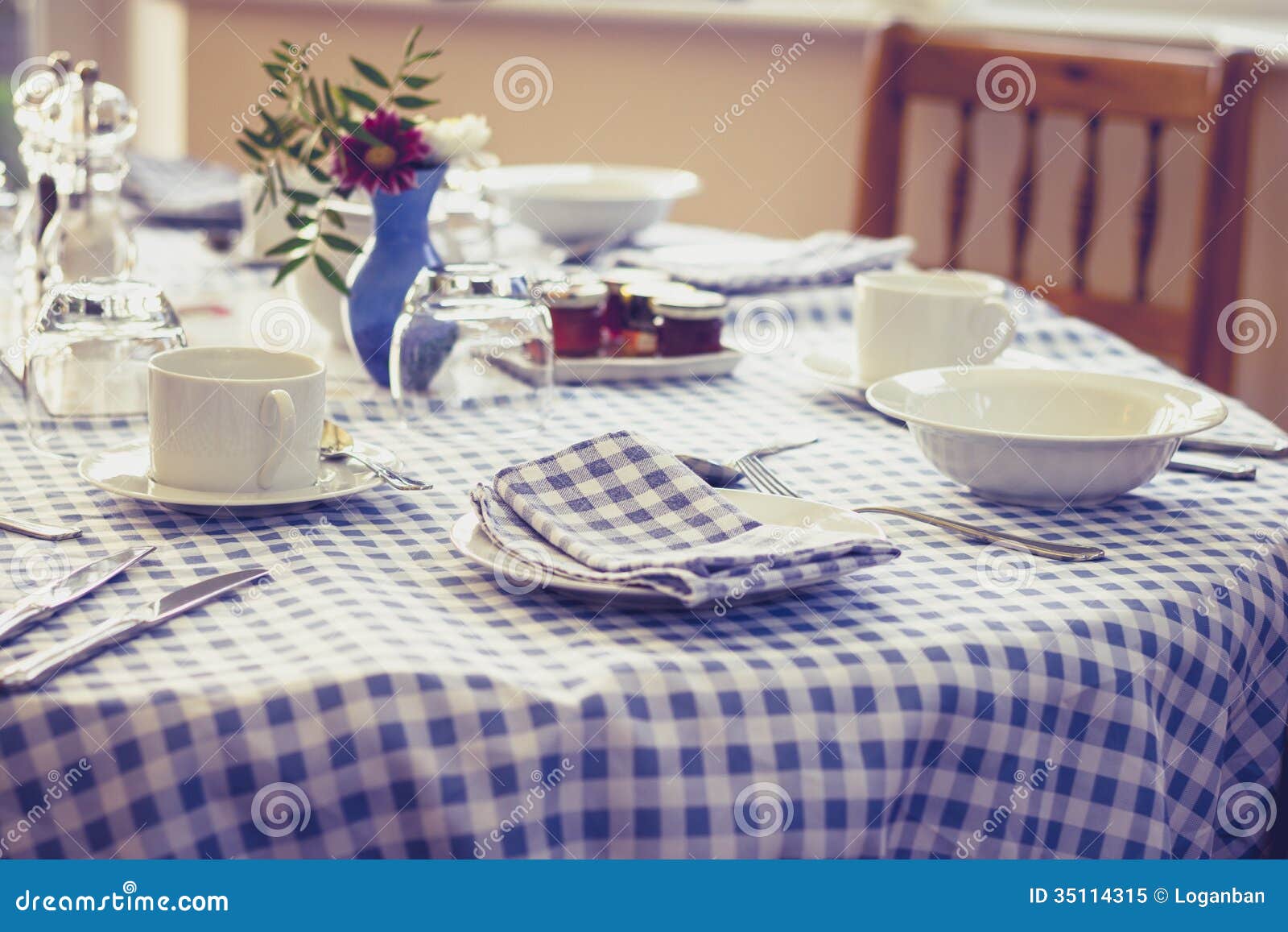 Breakfast Table on Sunny Morning Stock Image - Image of pattern, lunch ...