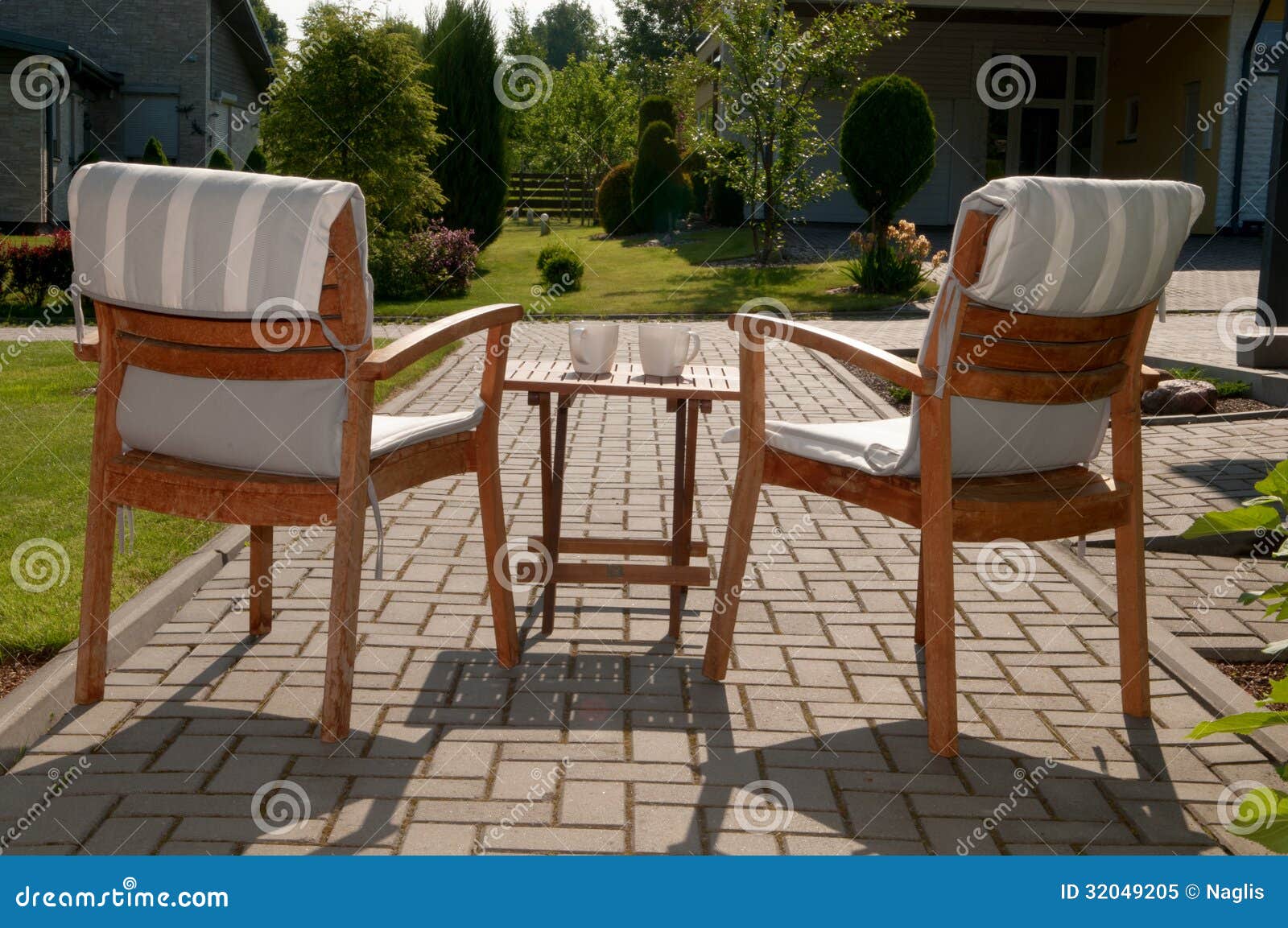 Breakfast table for two I stock image. Image of empty - 32049205