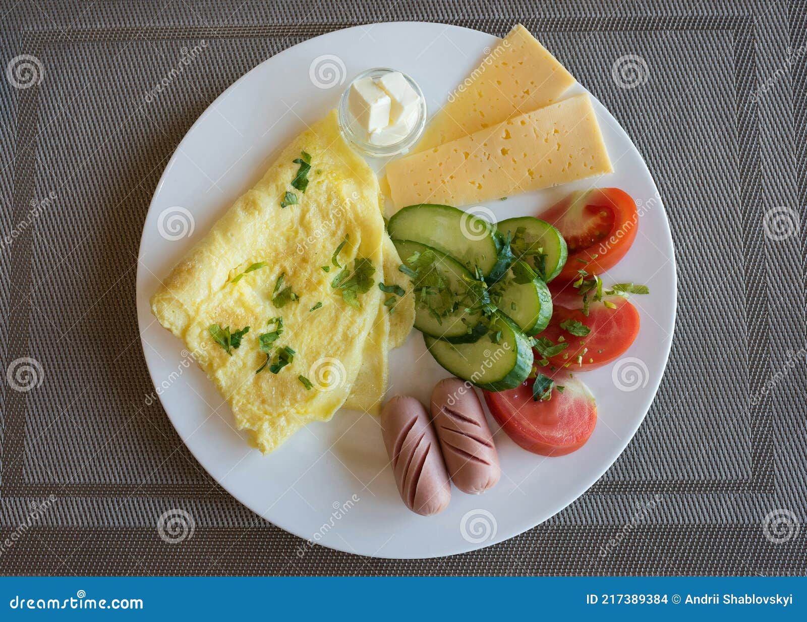 Breakfast on the Table. View from Above Stock Photo - Image of eggs ...