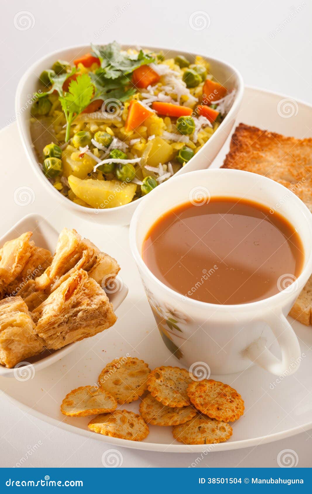 Indian Breakfast With Tea