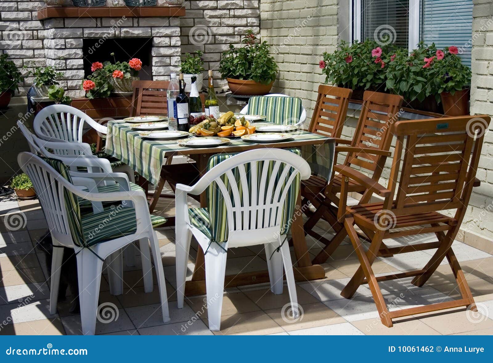 Breakfast on a terrace stock photo. Image of area, balcony - 10061462