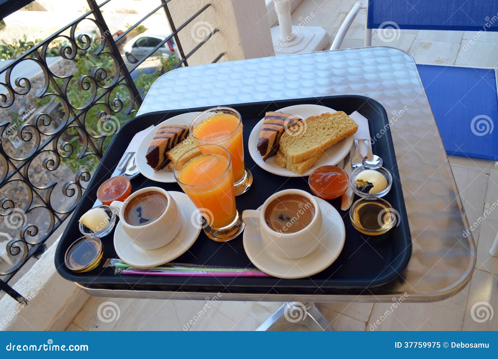 Breakfast on the terrace stock image. Image of balcony - 37759975