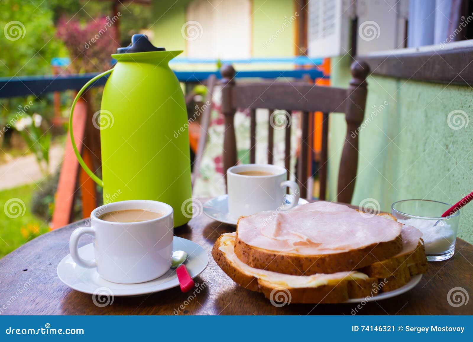 Breakfast at the terrace stock image. Image of lunch - 74146321