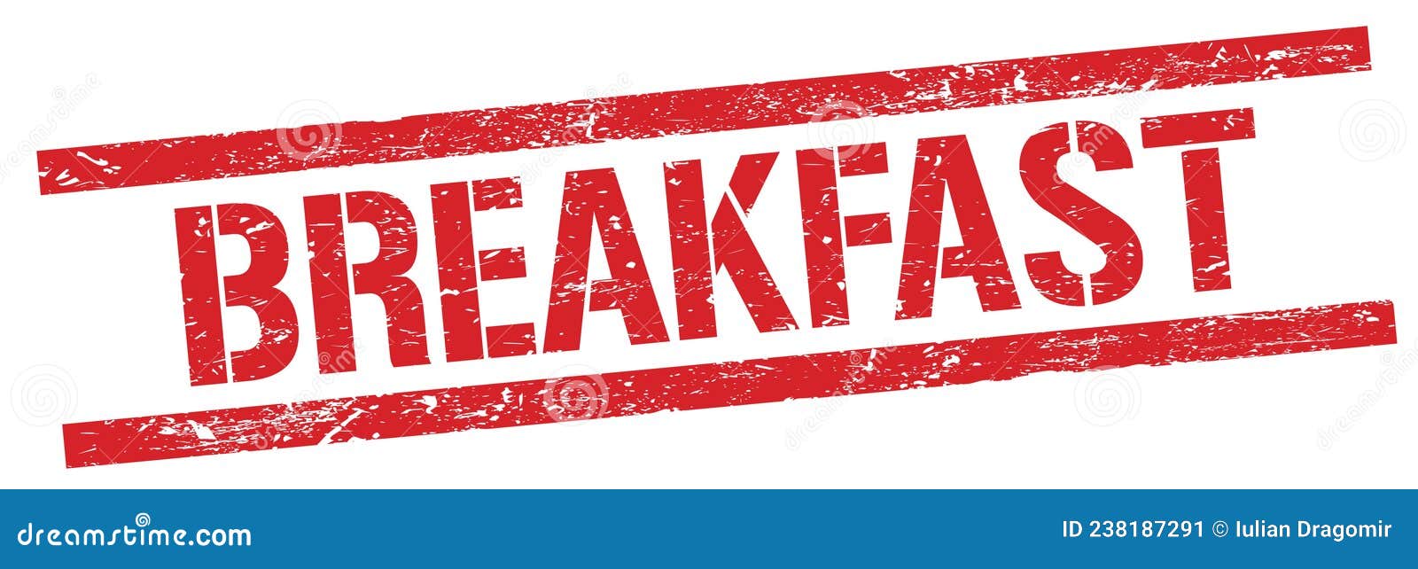 BREAKFAST Text on Red Grungy Rectangle Stamp Stock Illustration ...