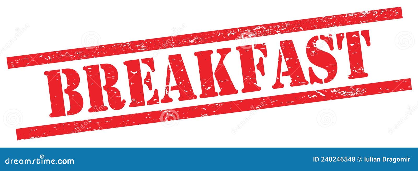 BREAKFAST Text on Red Grungy Rectangle Stamp Stock Illustration ...