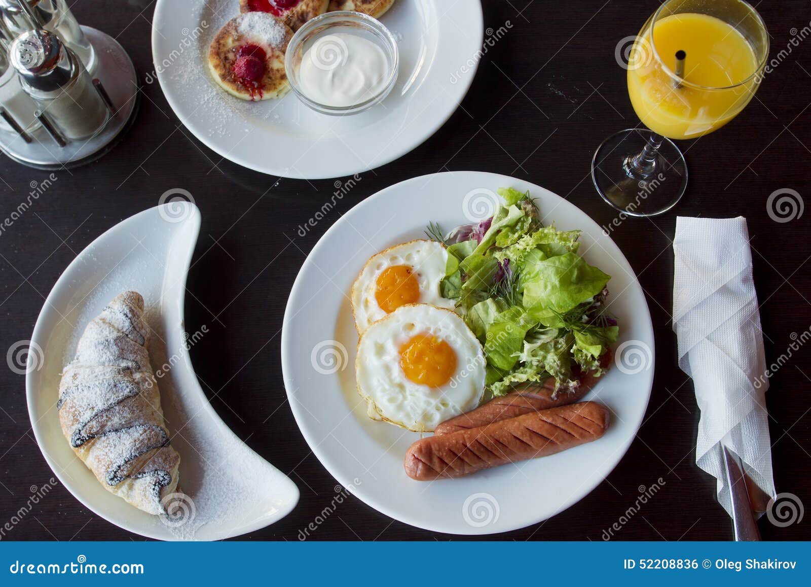 Breakfast stock photo. Image of sausage, knife, pepper - 52208836