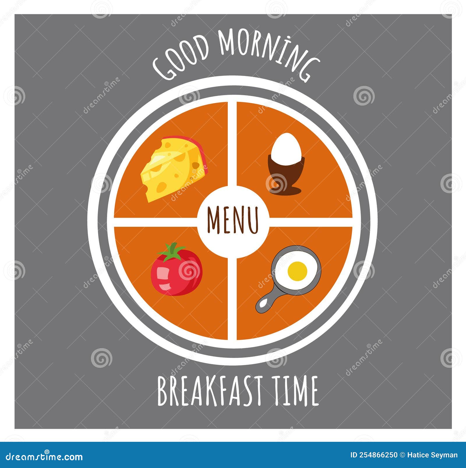 Breakfast Time. Boiled Eggs, Tomatoes, Bread, Scrambled Eggs Stock ...