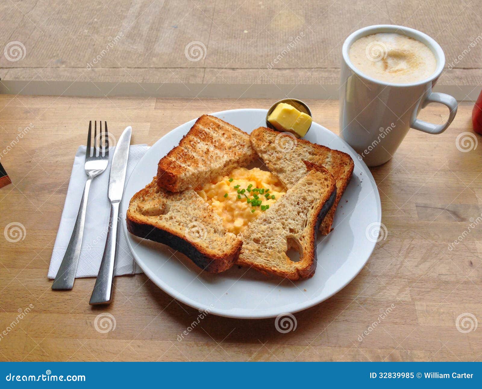 Breakfast with Toast, Eggs, and Coffee Stock Image - Image of meal ...
