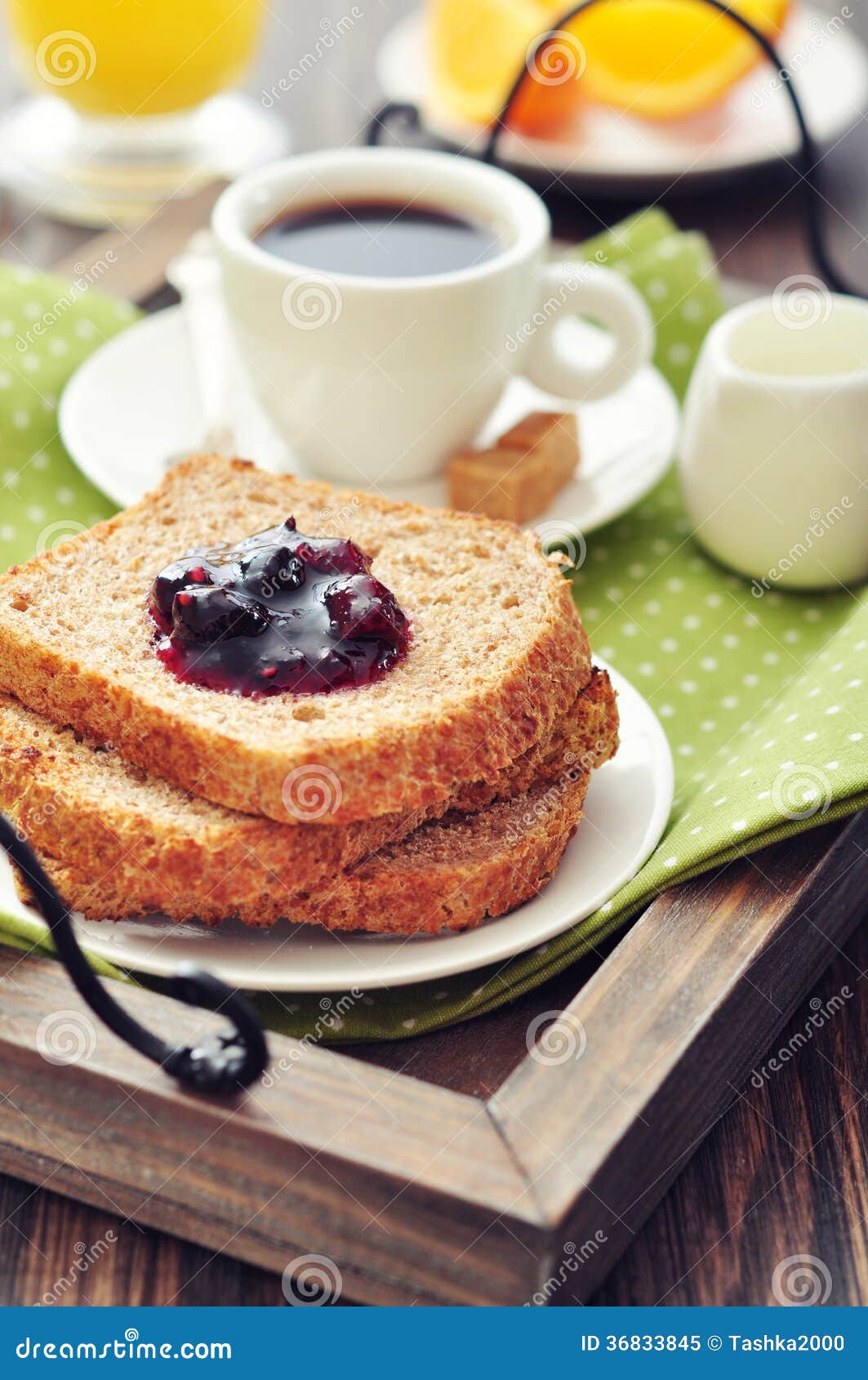 Breakfast with toast stock image. Image of fruit, crust - 36833845