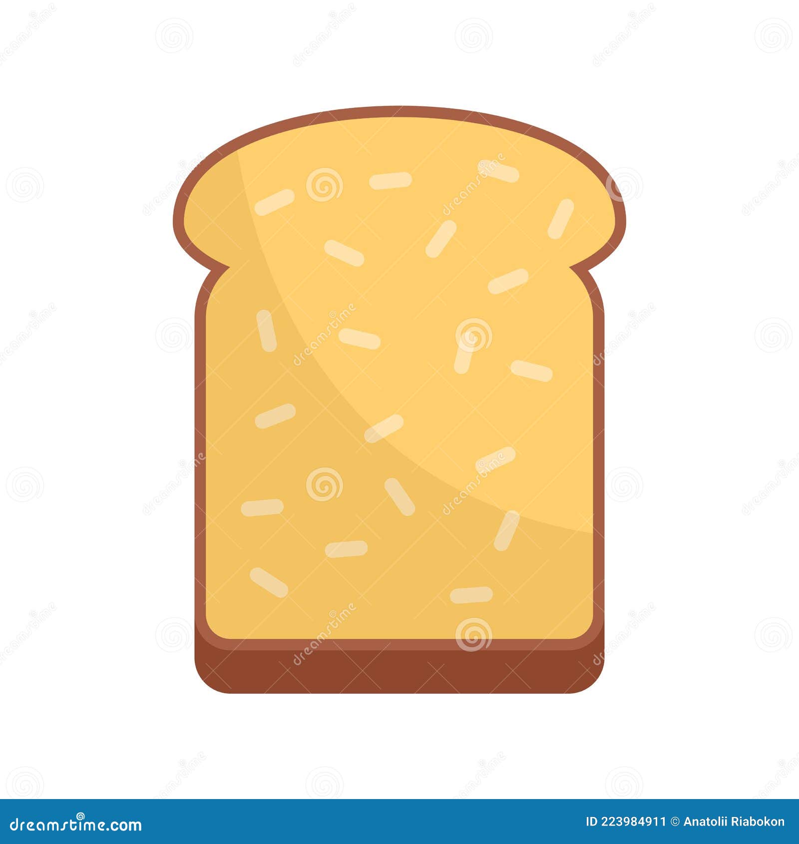 Breakfast Toast Icon Flat Isolated Vector Stock Vector - Illustration ...