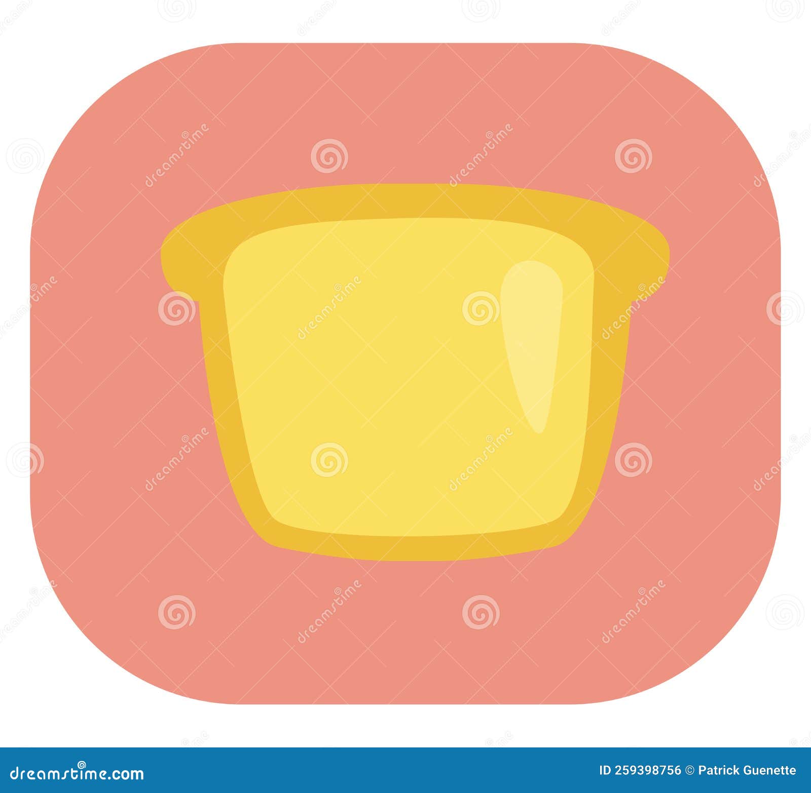 Breakfast toast, icon stock vector. Illustration of tasty - 259398756