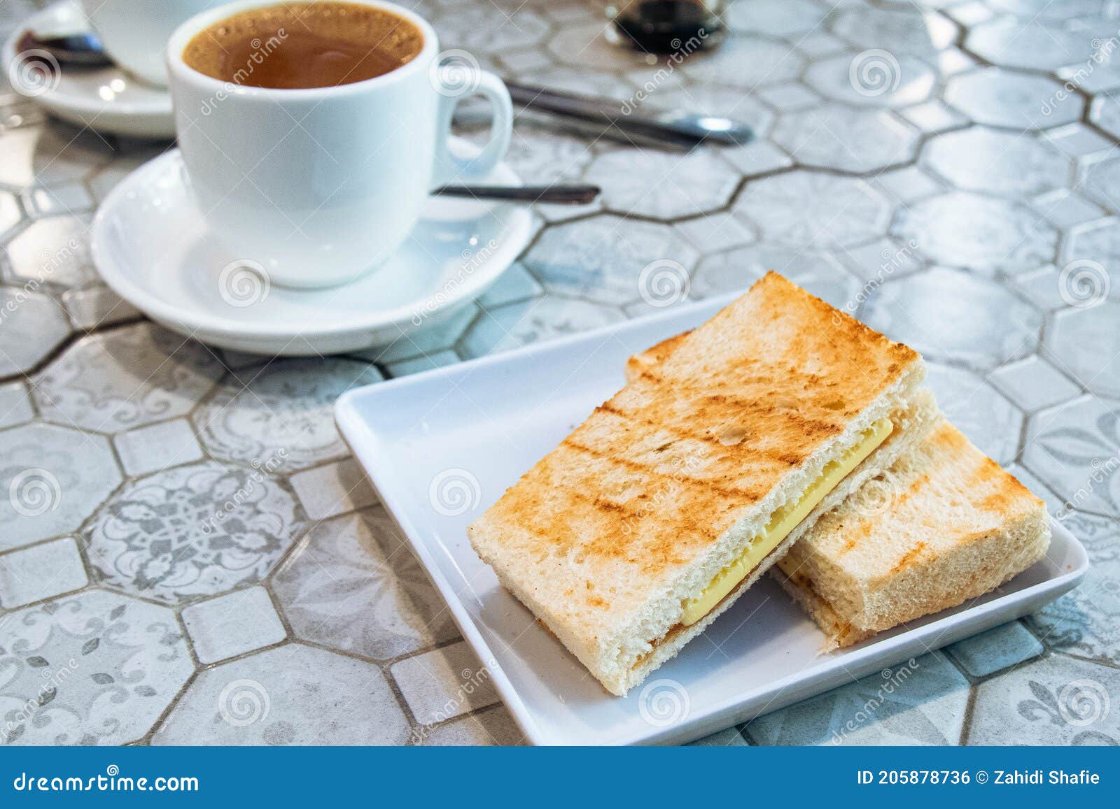 Breakfast Toast Set with Coffee and Toast Bread Stock Photo - Image of ...
