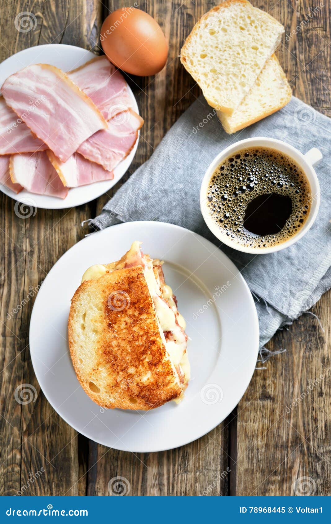 Breakfast, top view stock image. Image of meat, simple - 78968445