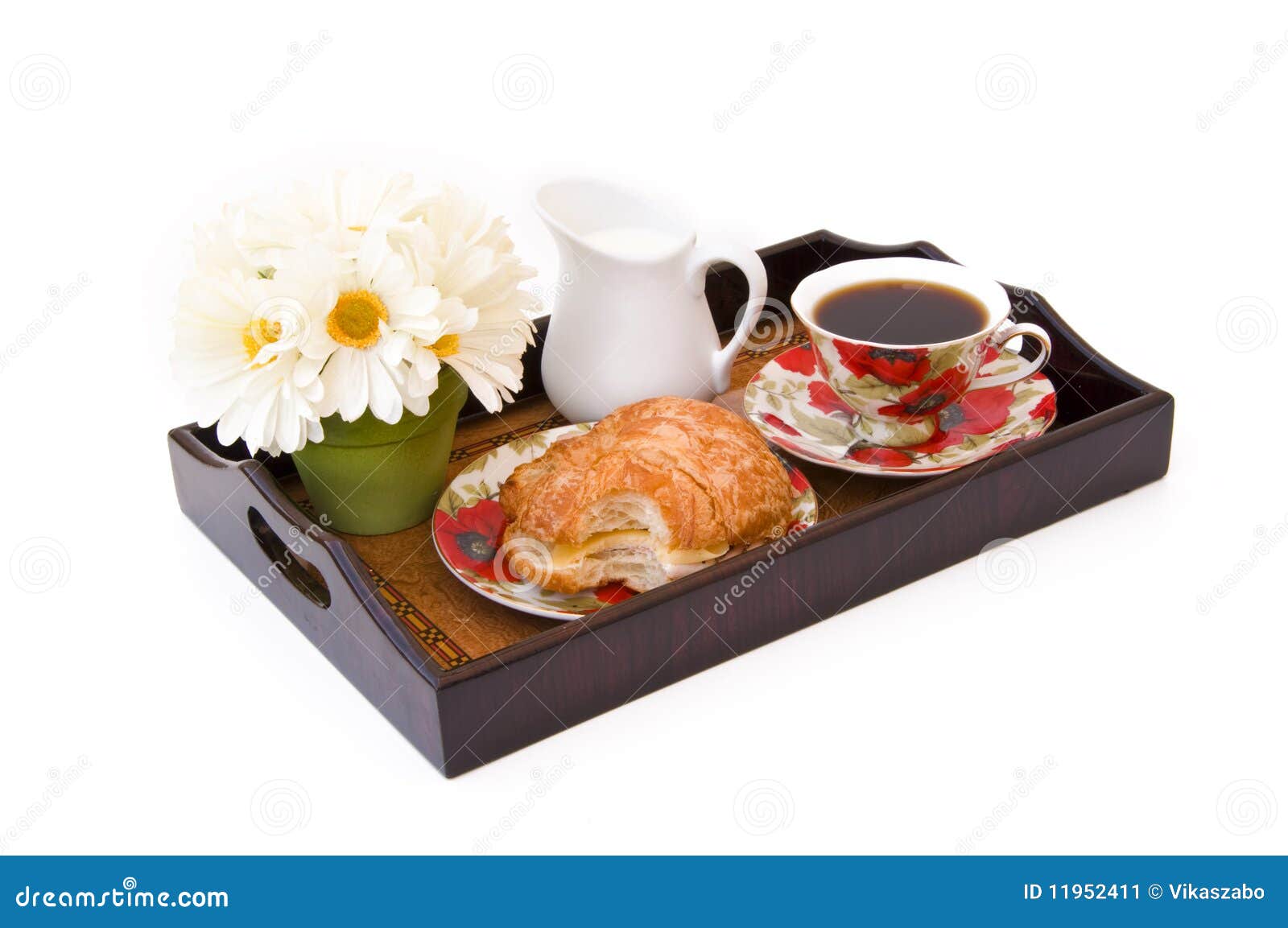 Breakfast tray stock image. Image of milk, wooden, close - 11952411