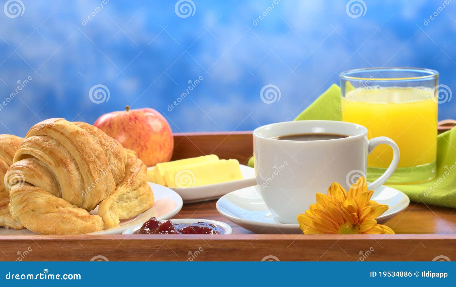 Breakfast on Tray stock photo. Image of tray, butter - 19534886