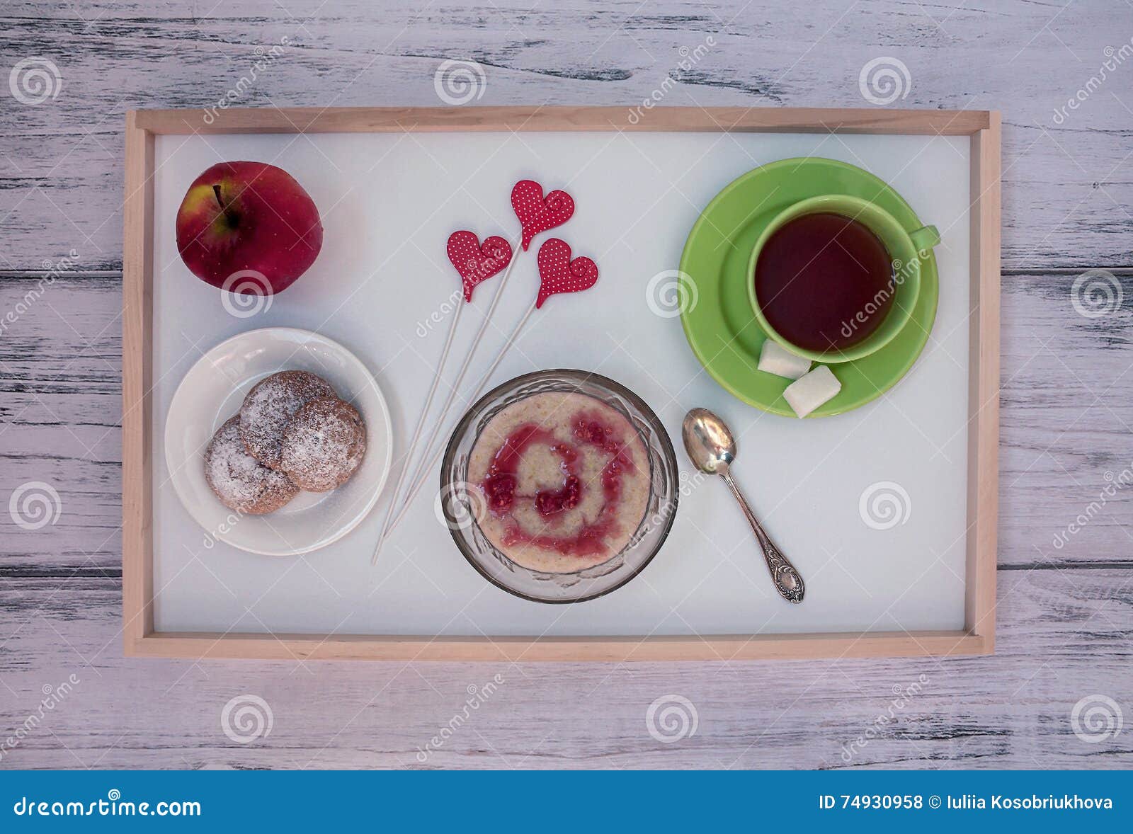Breakfast on a tray stock photo. Image of beautiful, kitchen - 74930958
