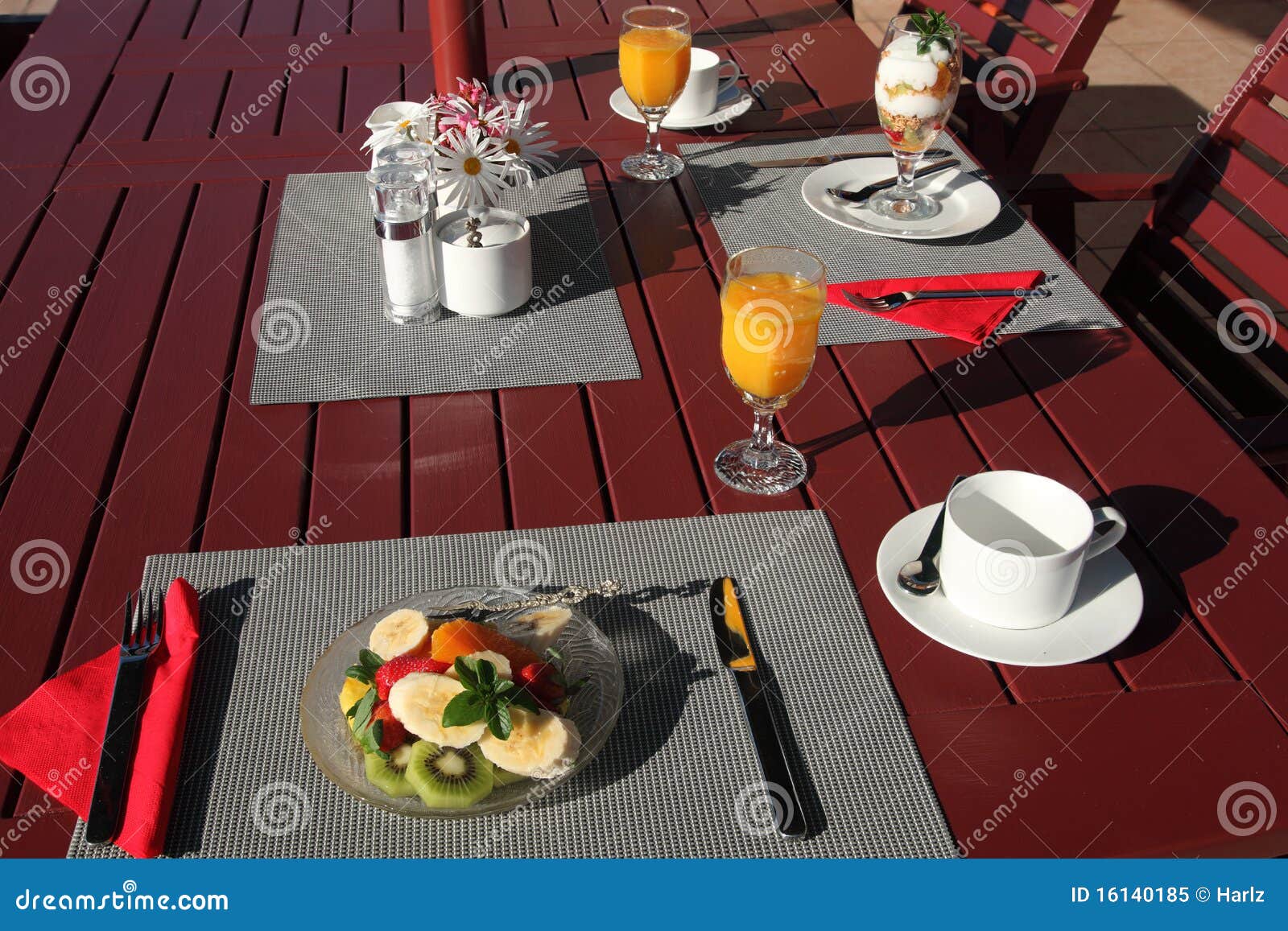Breakfast for two outdoors stock image. Image of food - 16140185