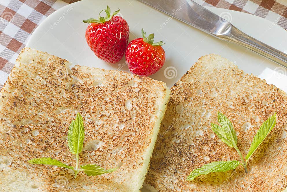 Breakfast with two toast stock photo. Image of berry - 31318524